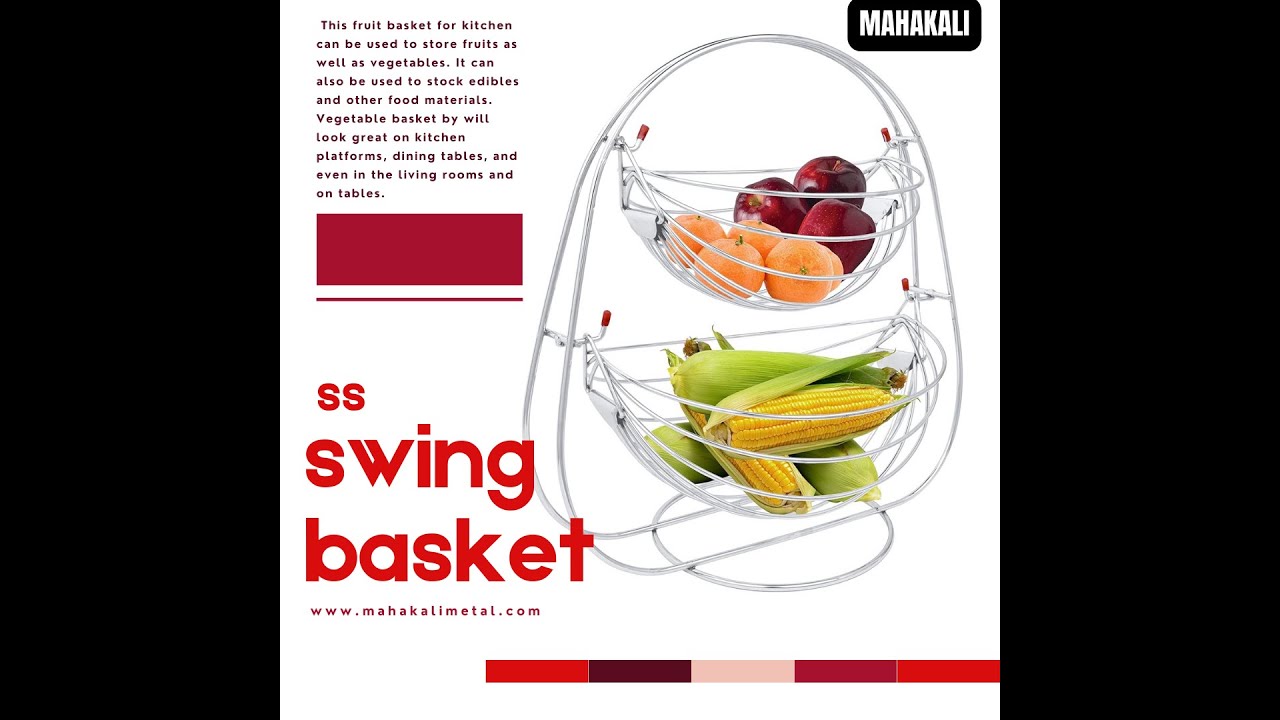 SS Fruit and Vegetable Basket Two Tier Jula with High Grade Stainless ...