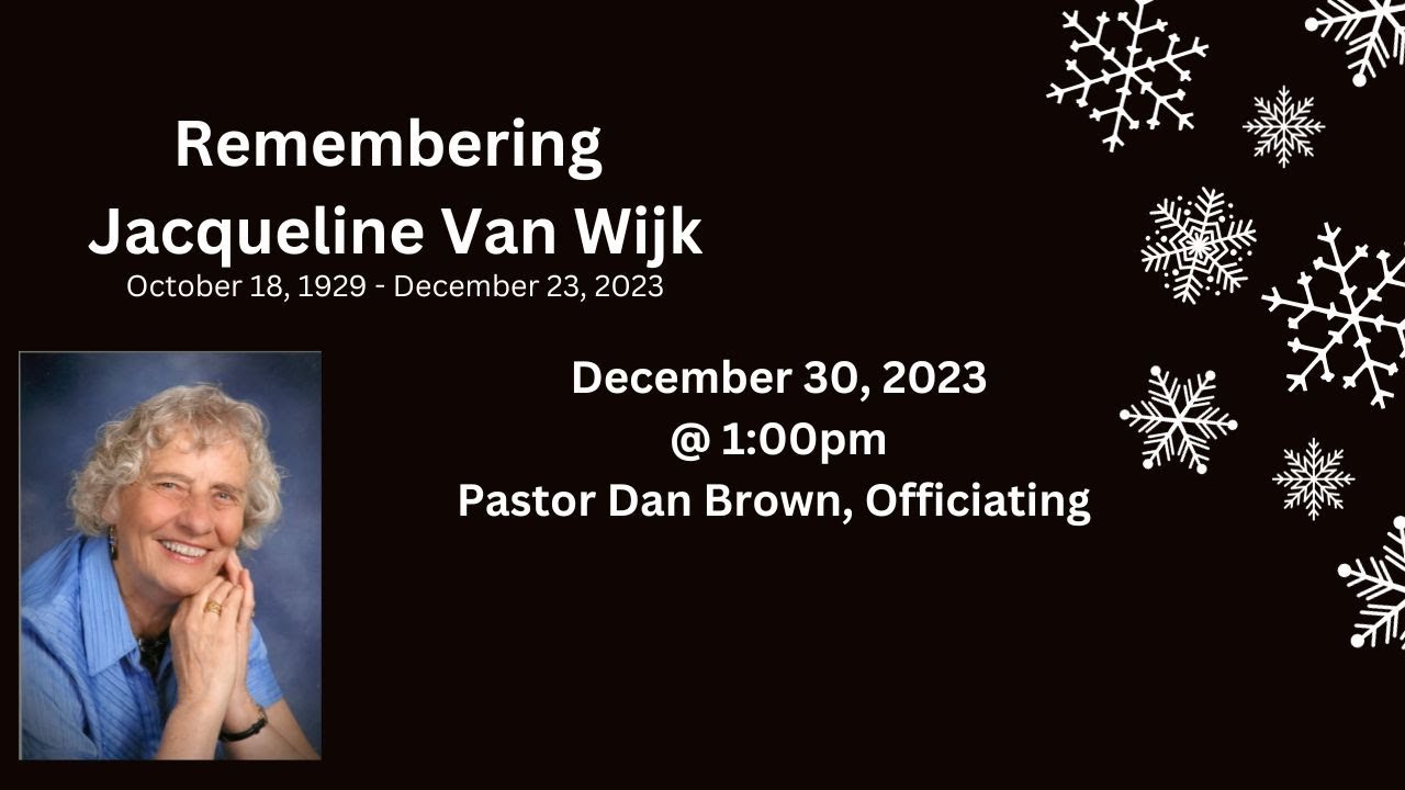 December 30 2023; Funeral of Jacqueline Van Wijk - YouTube