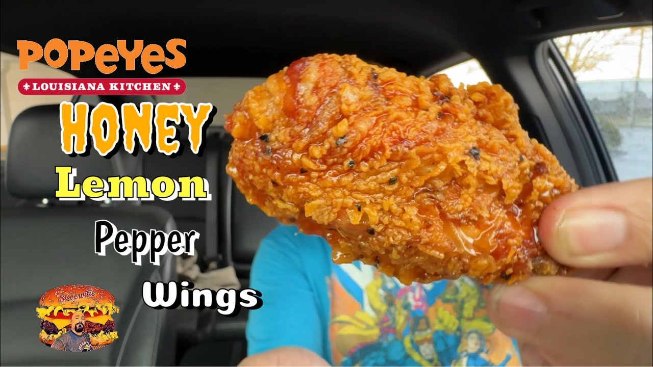 Popeyes New Honey Lemon Pepper Wings Review - Food Review - YouTube