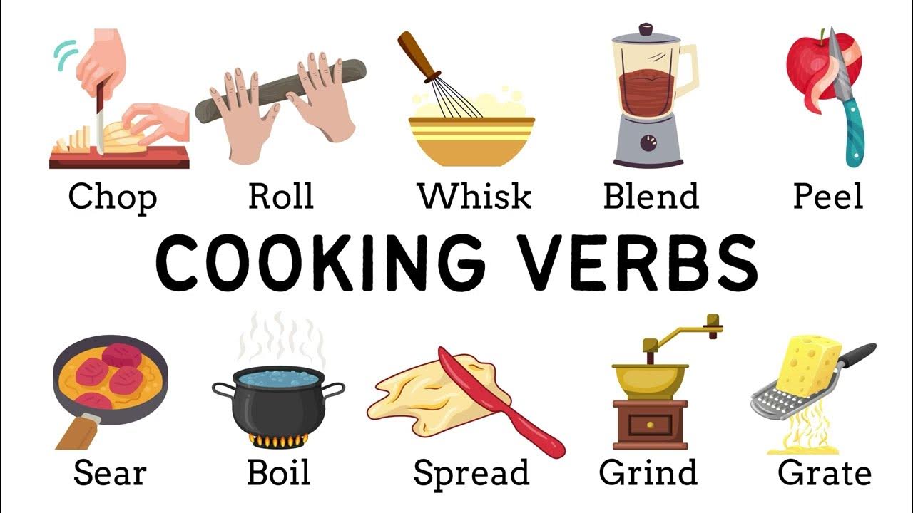 Cooking Verbs | Common Verbs in English | English Vocabulary with ...