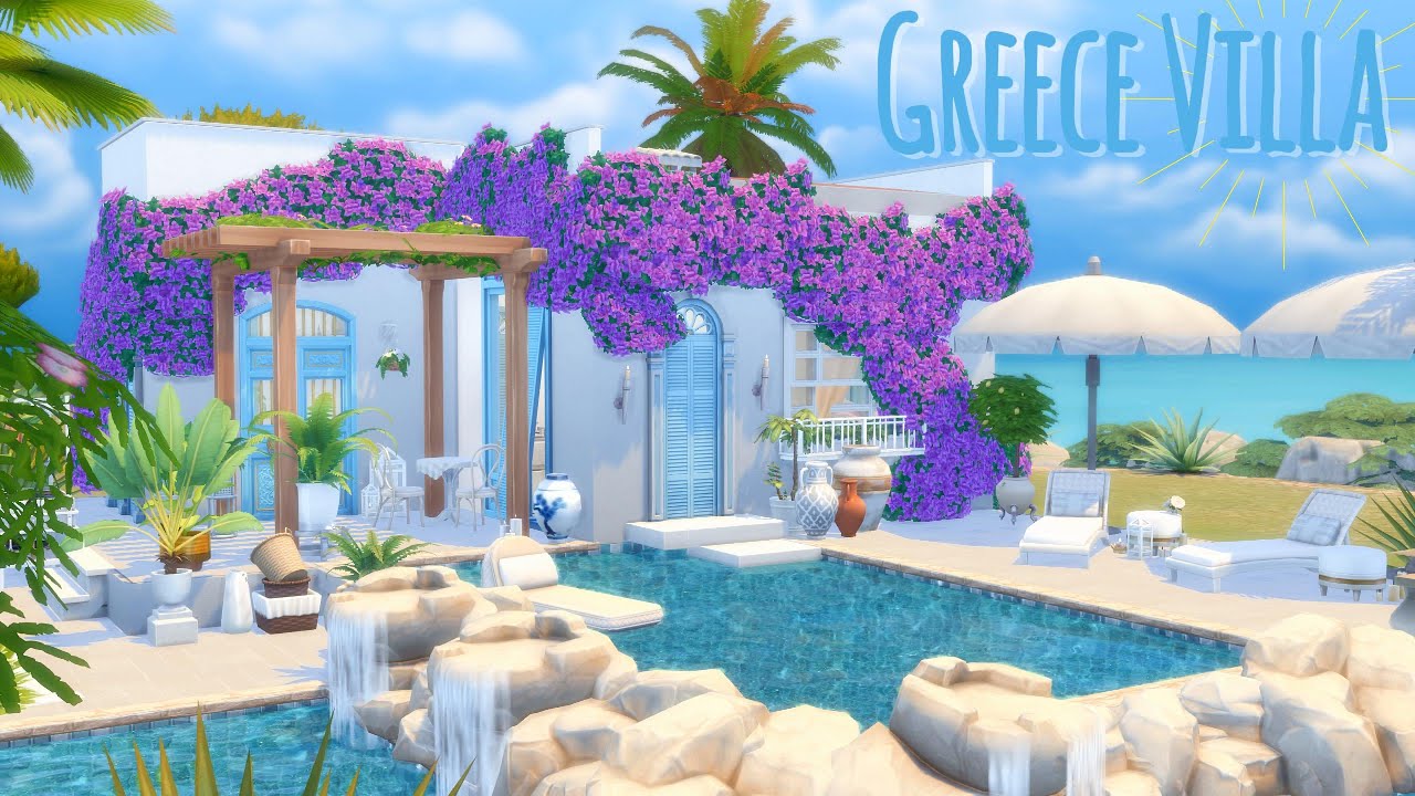 ⋆⭒˚｡⋆ Speeds buildings Sims 4 "Greece Villa" ⋆⭒˚｡⋆ - NO CC - YouTube