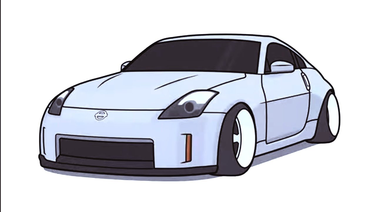 How to draw a NISSAN 350Z / drawing nissan step by step - YouTube