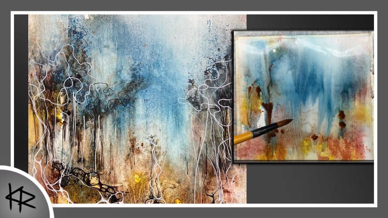WATERCOLOR Abstract Landscape - painting fail? = nothing to lose ...