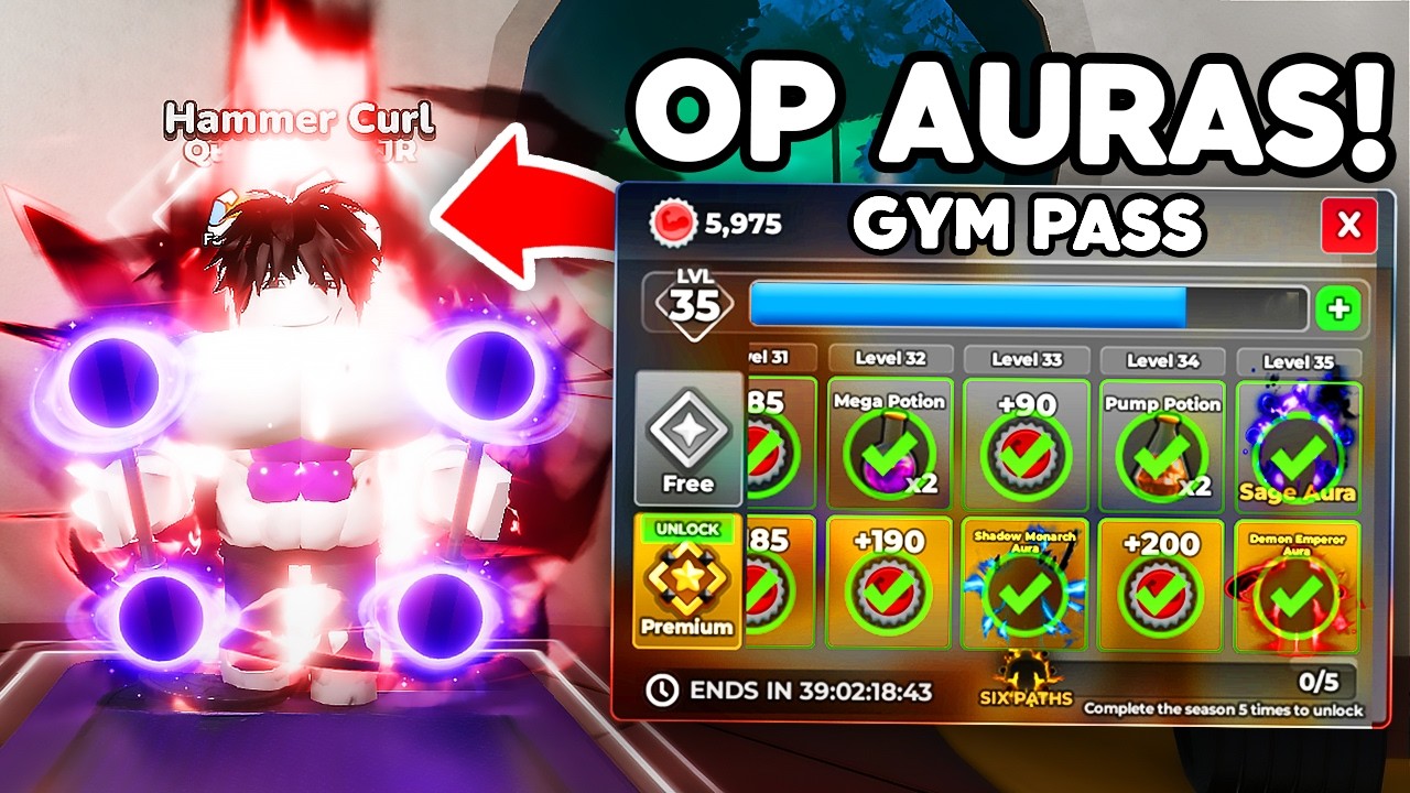 I MAXED NEW Gym Pass with INSANE AURAS in Update 2 of Gym League! (Roblox) - YouTube