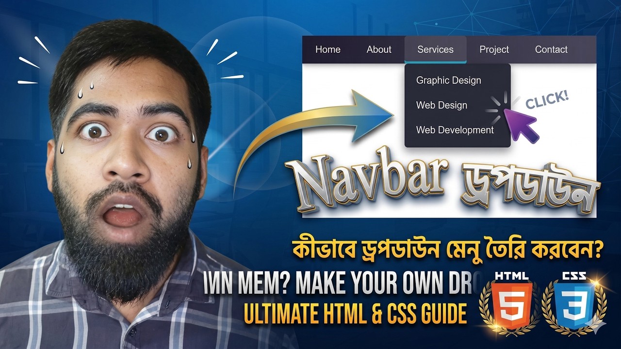 How To Make Drop Down Menu Design HTML And CSS । Navbar Design - YouTube
