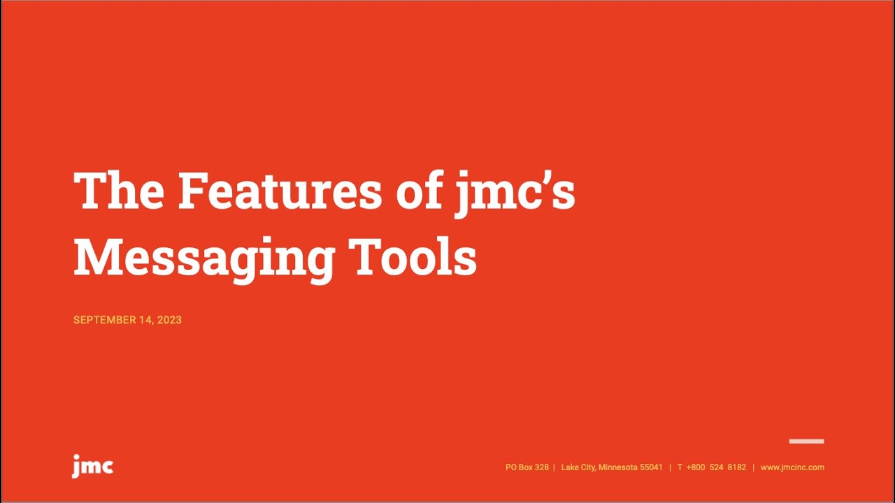 The Features of jmc's Messaging Tools - YouTube