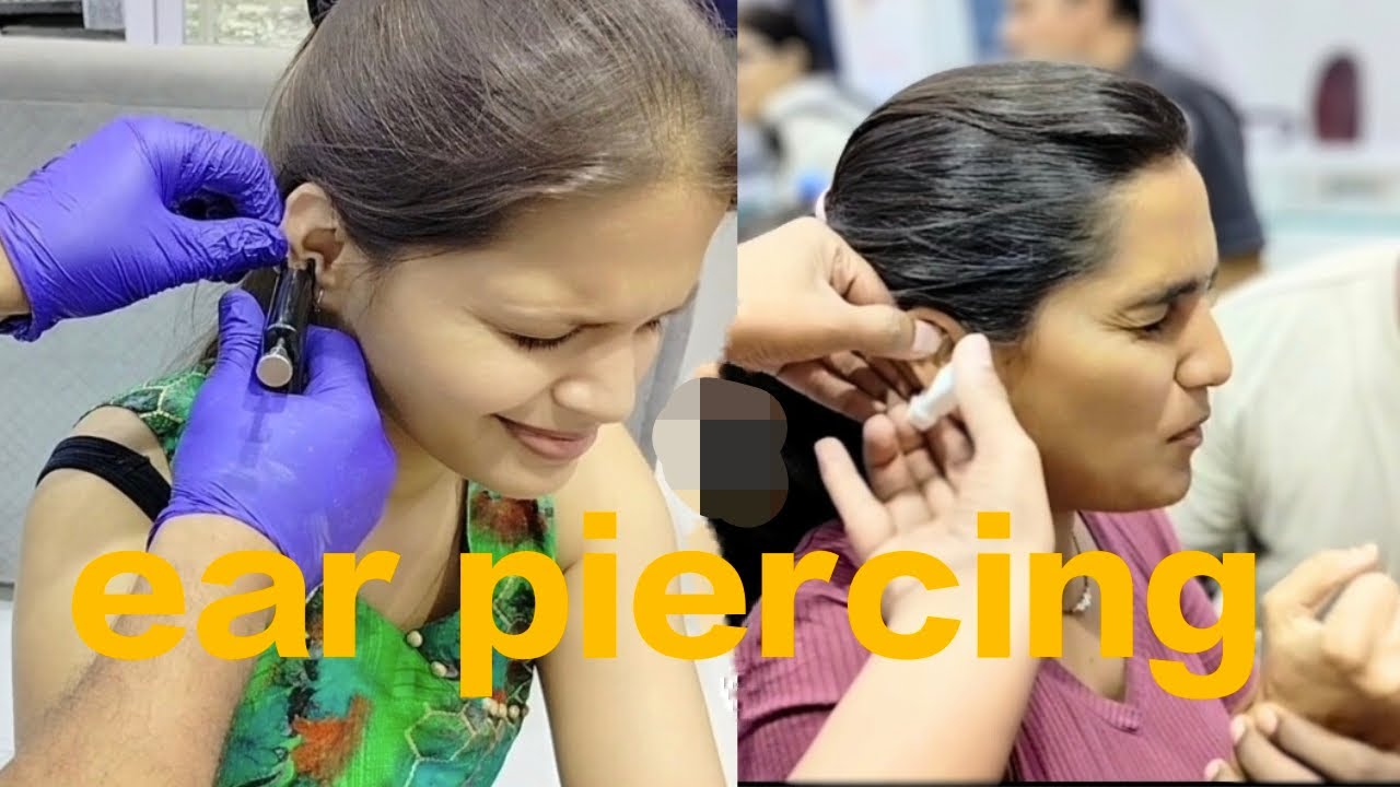 ear piercing with gun shot/earpiercing/helix/nose/earpiercing delhi/# ...
