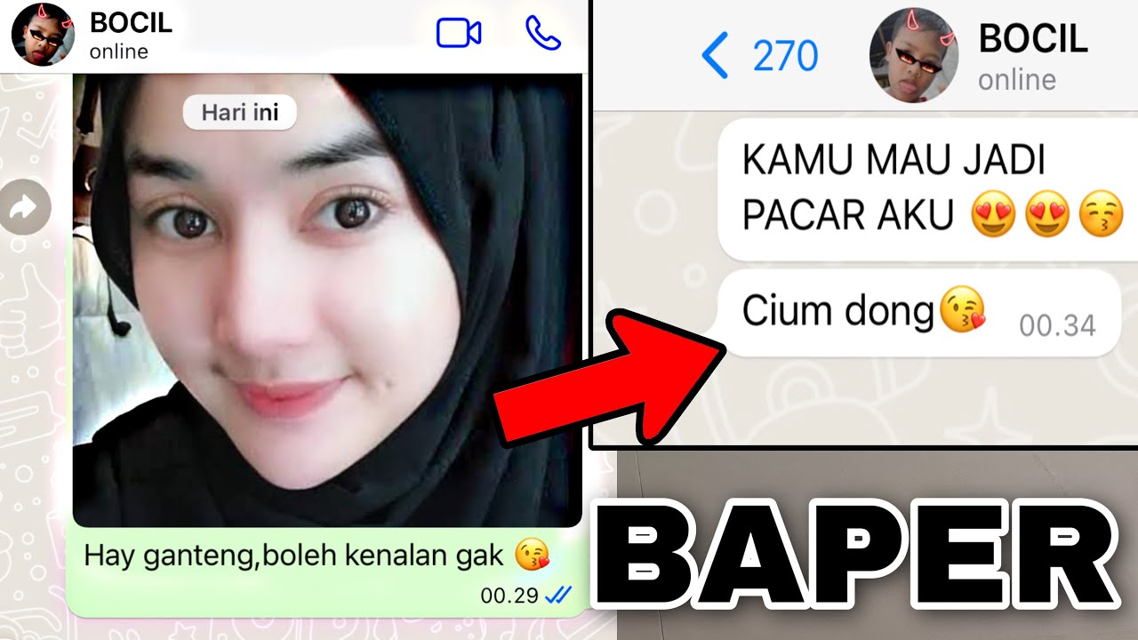 prank wa nyamar jadi cewe cantik sampe baper🤣 - YouTube