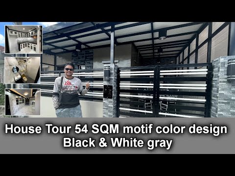 House Tour 54 Square Meter motif color design Black & White Gray - YouTube