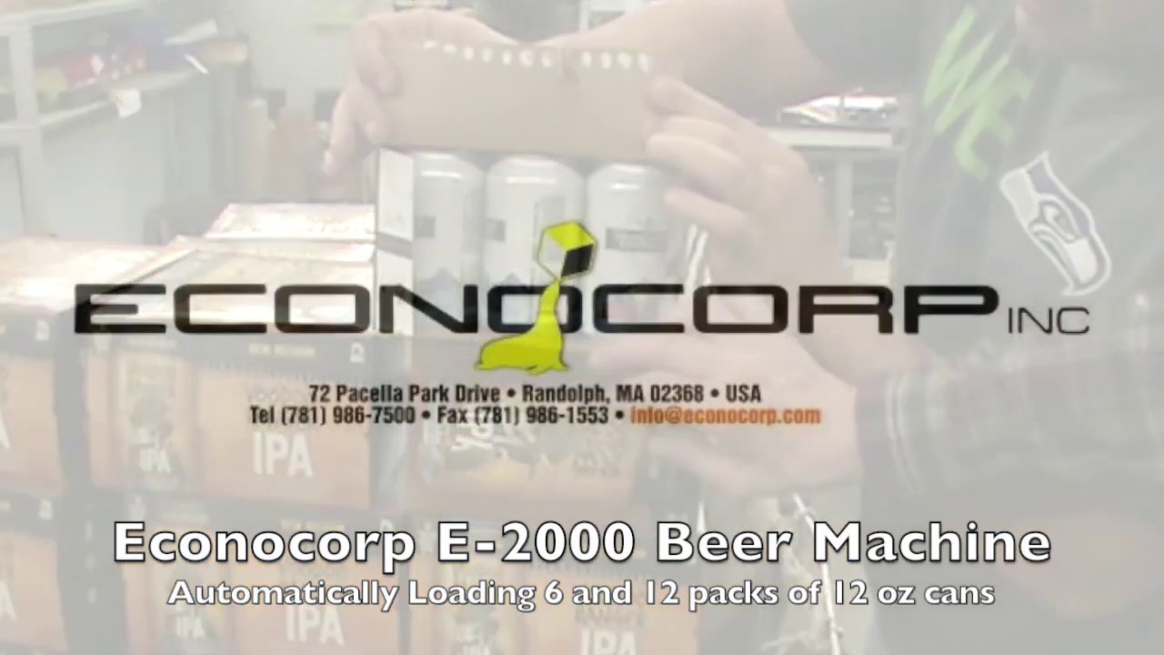 Econocorp Beer E-2000 for 6 and 12 packs of 12 oz cans - YouTube