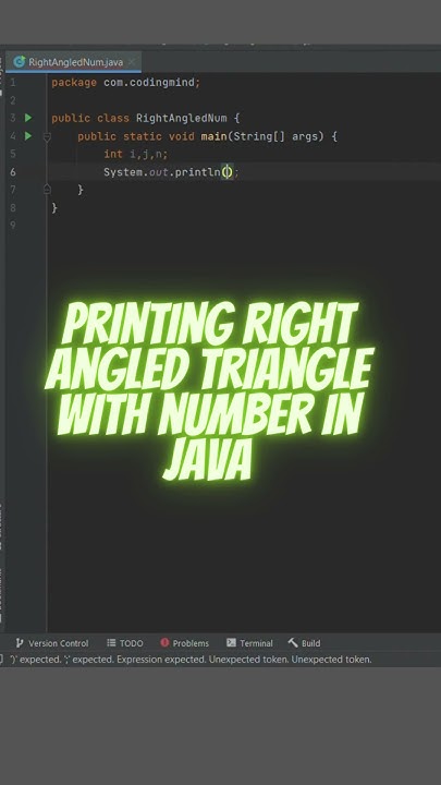 Printing a right angled triangle With Numbers in JAVA - YouTube