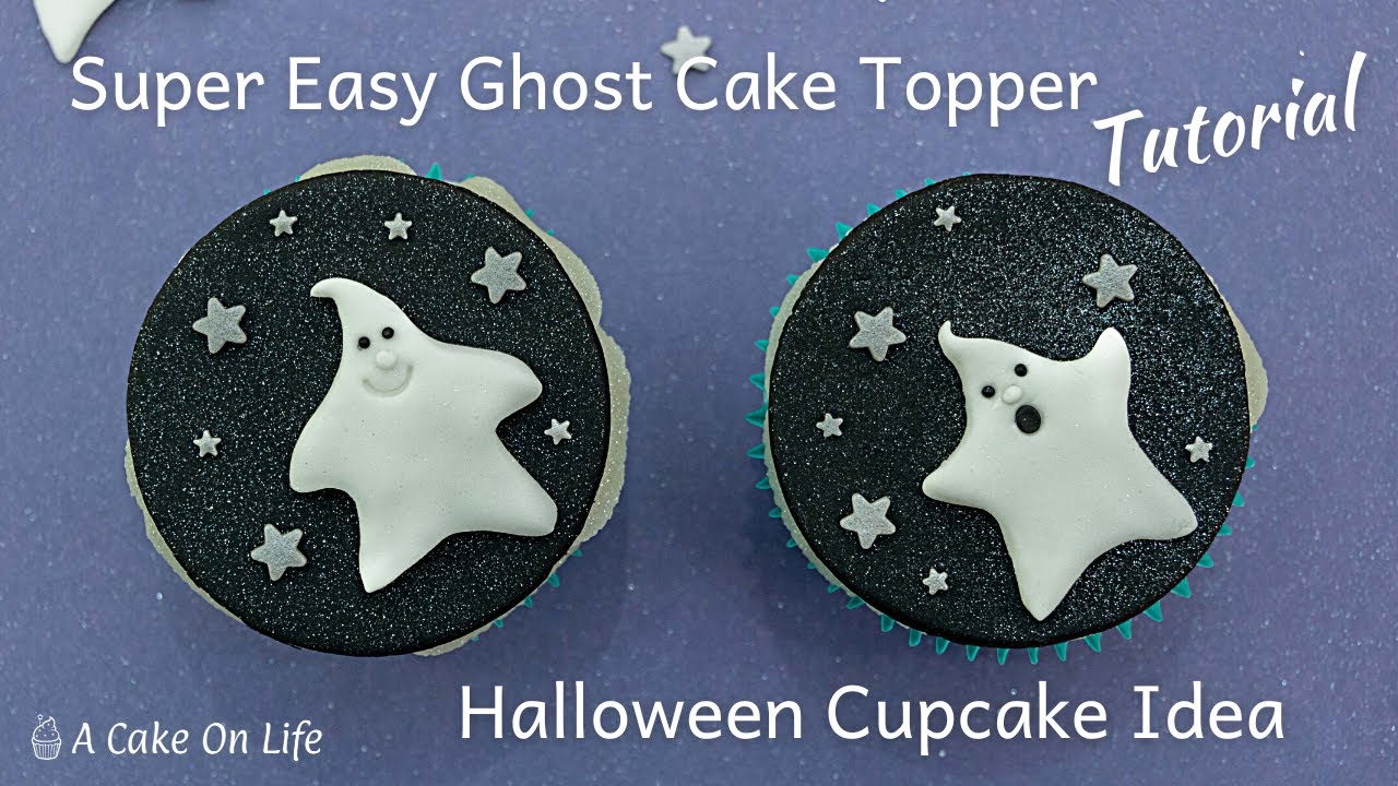 Easy Halloween Cupcake Idea/ Easy Ghost Cake Topper Tutorial - YouTube