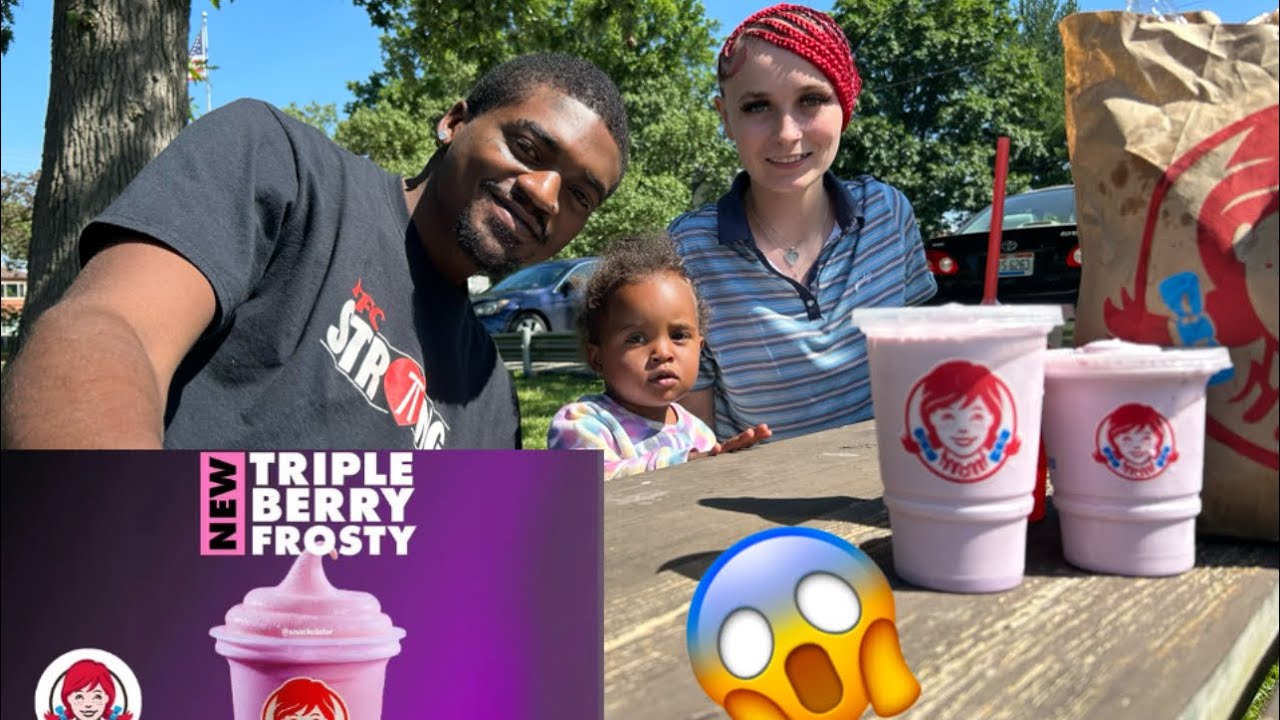 TRYING NEW TRIPLE BERRY FROSTY MUKBANG - YouTube