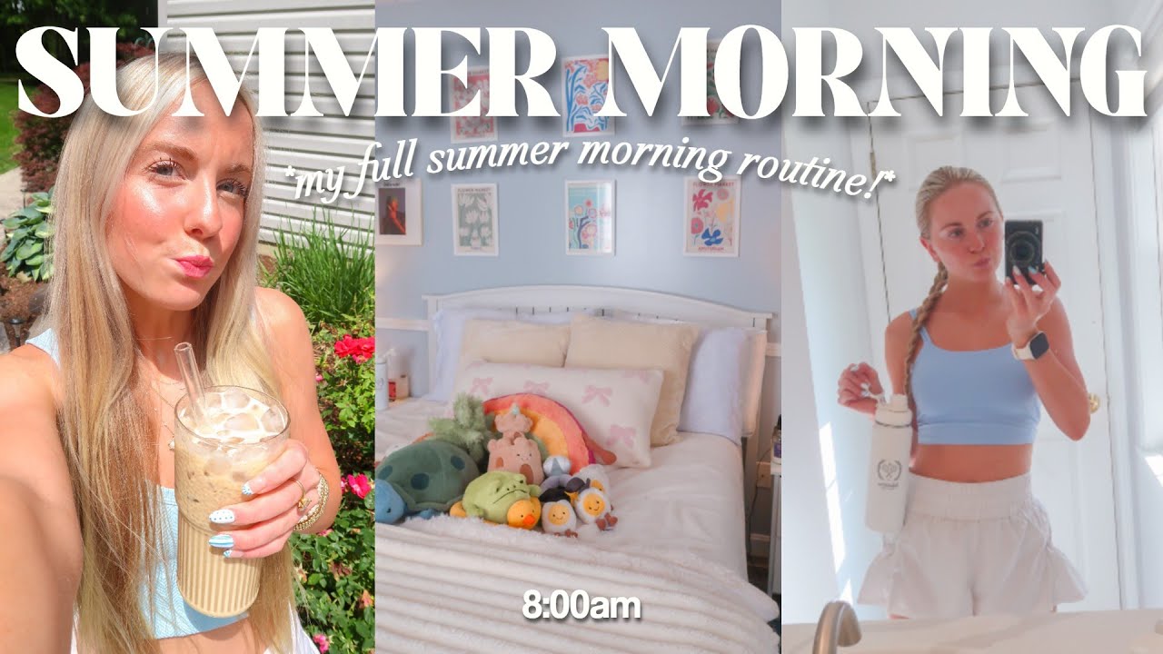 8AM SUMMER MORNING ROUTINE *productive* - YouTube