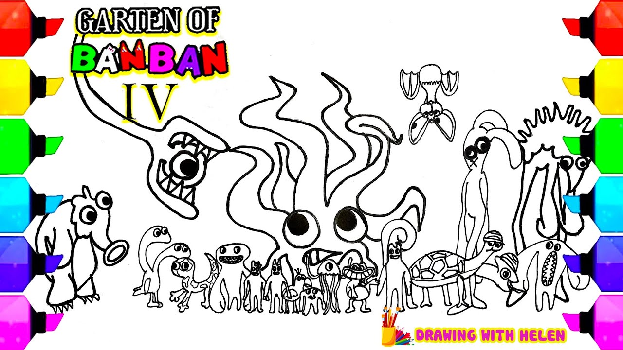New Garten of Banban 4 How to Color All New Bosses + Secret Ending ...