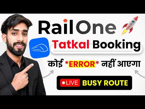 Railone tatkal ticket booking | High load error solution live | Tatkal ticket booking in mobile