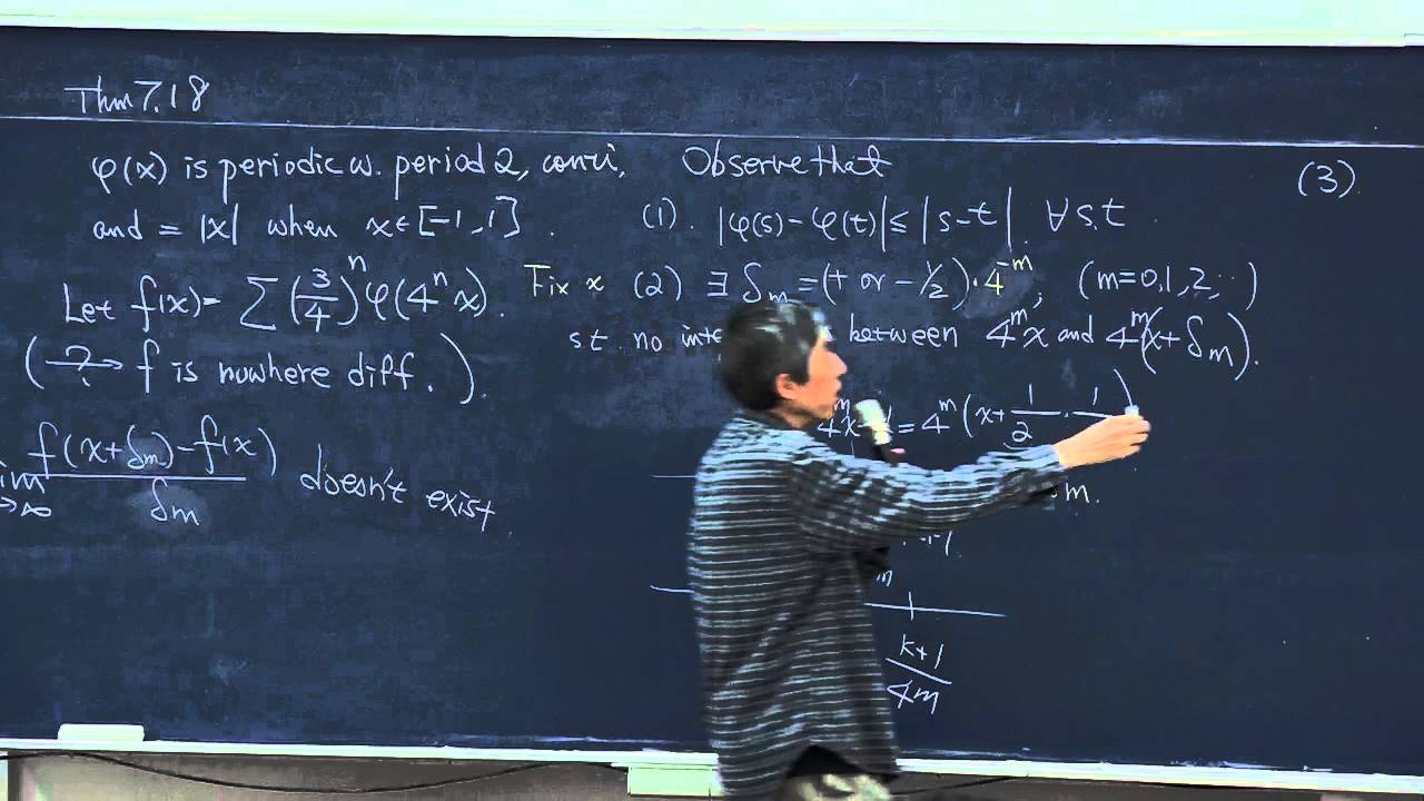 分析導論二：Continuous but nowhere differentiable functions, differentiation ...