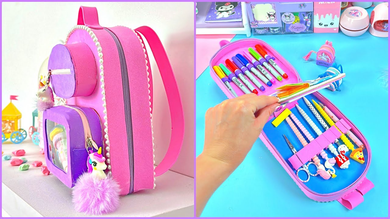 DIY BACKPACK PENCIL CASE - BACK TO SCHOOL CRAFTS - YouTube