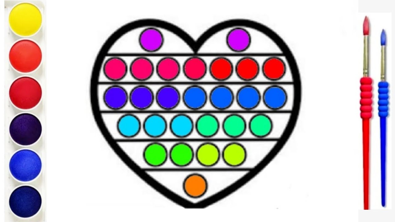 Bolalar uchun kamalakning yurak rasmlari/Rainbow Heart Drawing For Kids ...