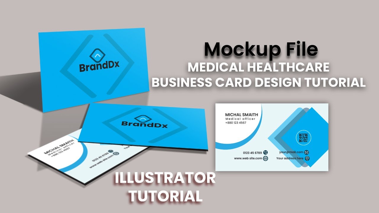 Medical Healthcare Business Card Design In Illustrator - YouTube