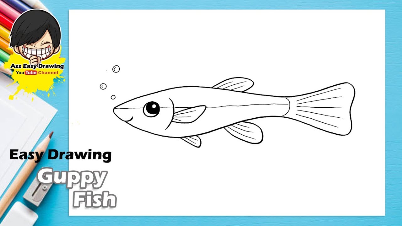 Easy Drawing Guppy Fish - YouTube
