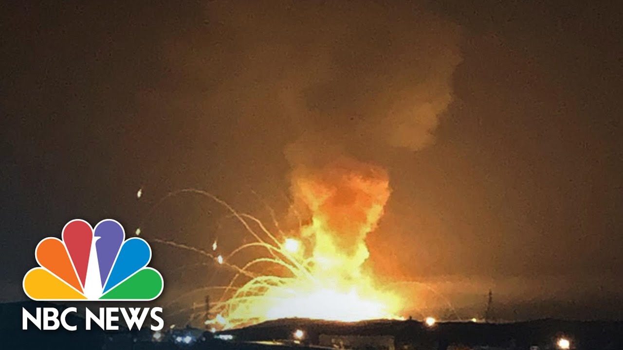 Huge Explosions Rock Jordanian Military Base | NBC News NOW - YouTube