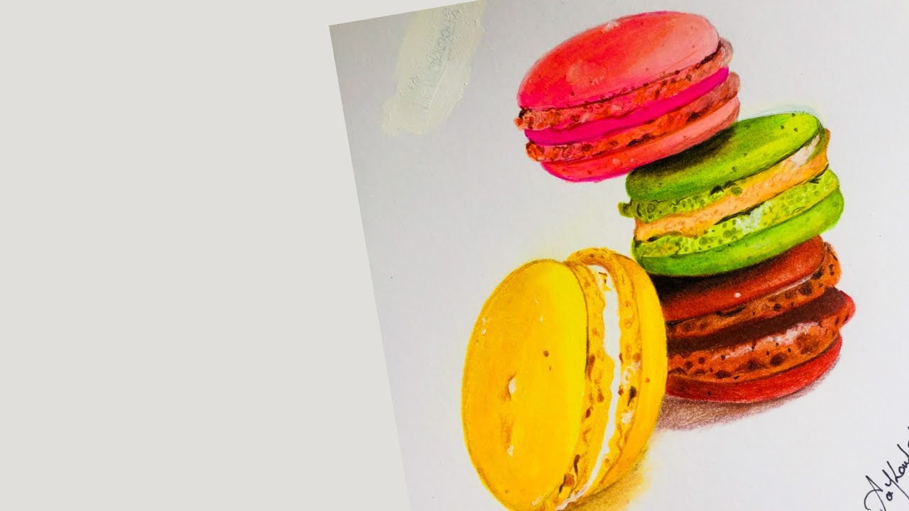 How to draw Macaroons | Coloured Pencils | Timelapse tutorial - YouTube