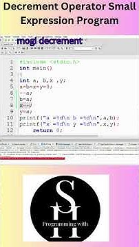 How decrement operator work with small expression#clanguage #cprogramming - YouTube