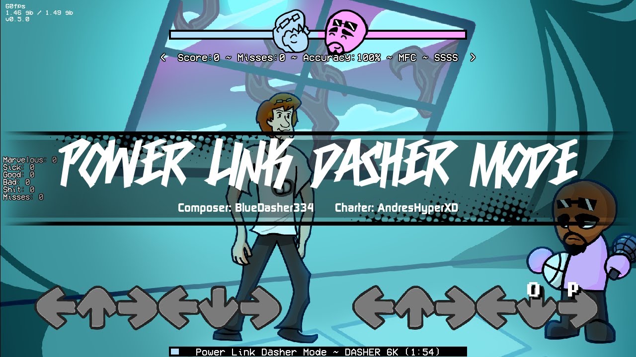 FNF - Power Link Dasher Mode - Dasher 6k Chart - (AndresHyperXD ...