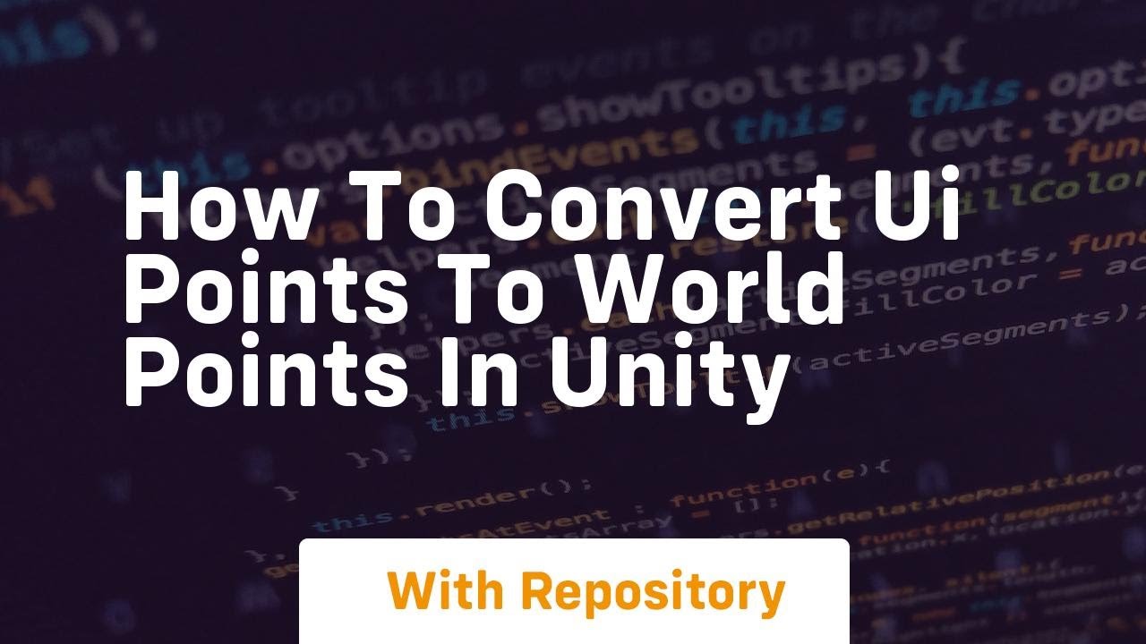 how to convert ui points to world points in unity - YouTube