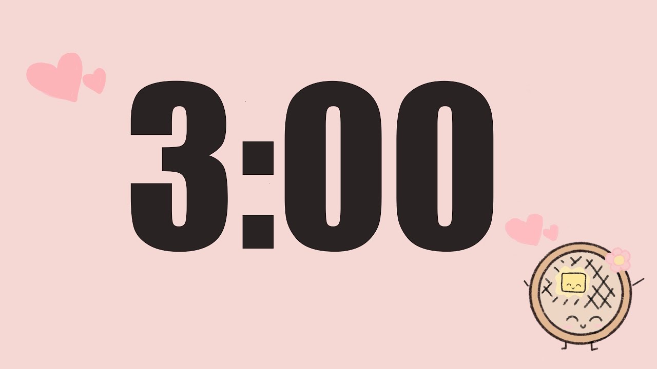 3 Minute Timer with alarm bell | Waffle and Butter in love - YouTube
