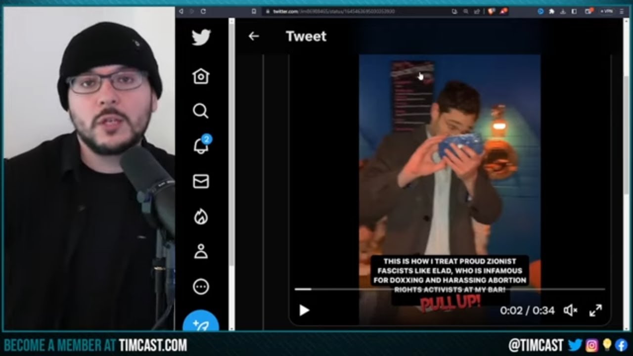 Timcast News Reporter HARRASSED BY Far Leftist In NYC At Bar, GET OUT ...