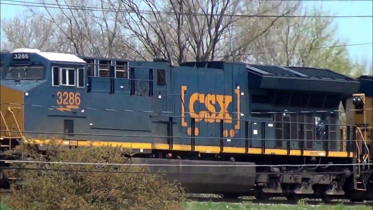 CSX Double Stack Train Eastbound on Elevated Tracks - YouTube