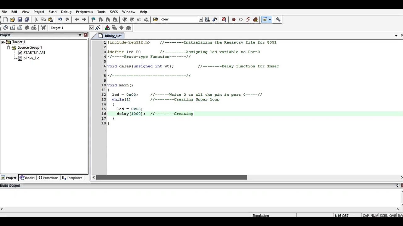 Program for Blinky using MC 8051 - YouTube