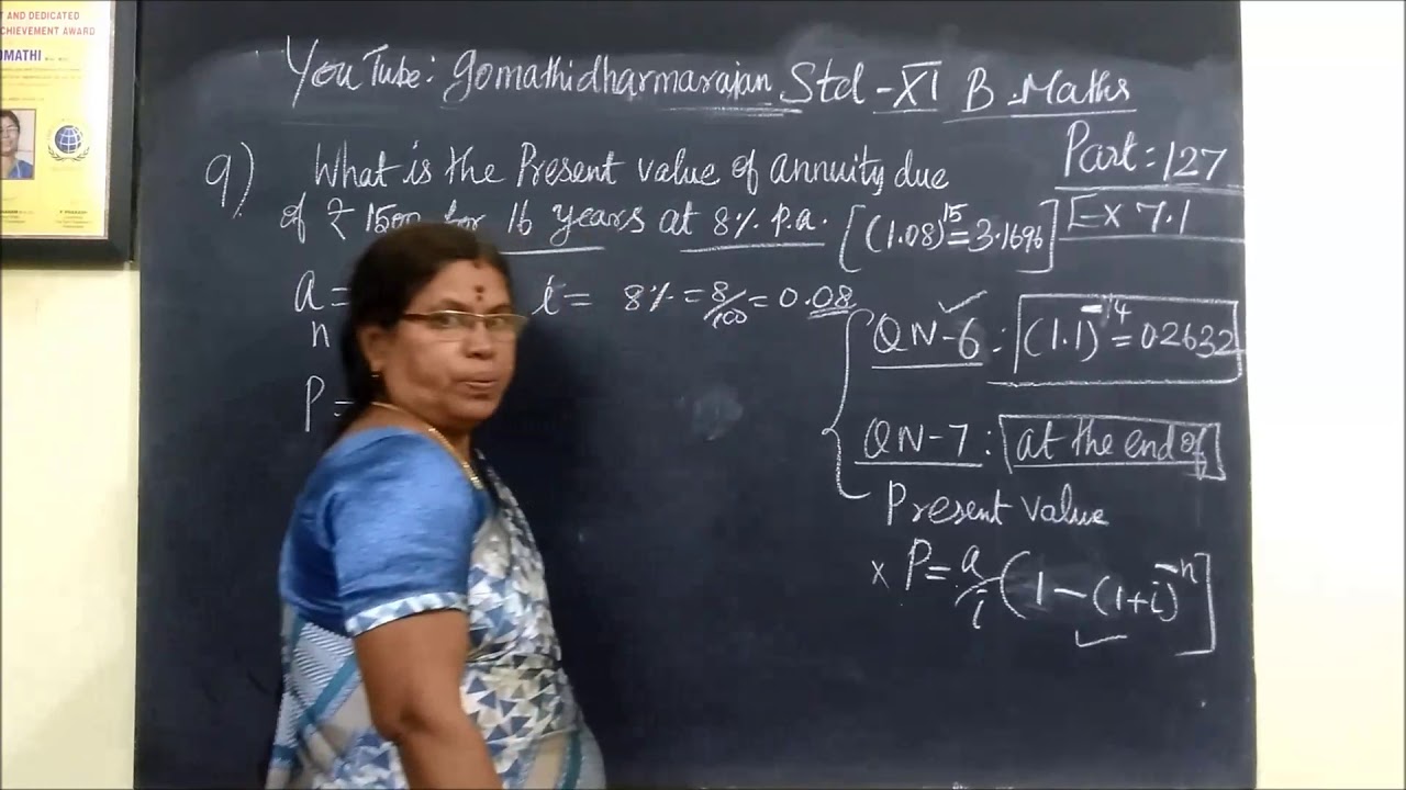 11th B Maths Part 128 Ex 7 1 9 And 10 Financial Maths Gomathi 11th-b-maths-part-128-ex-7-1-9-and-10-financial-maths-gomathi