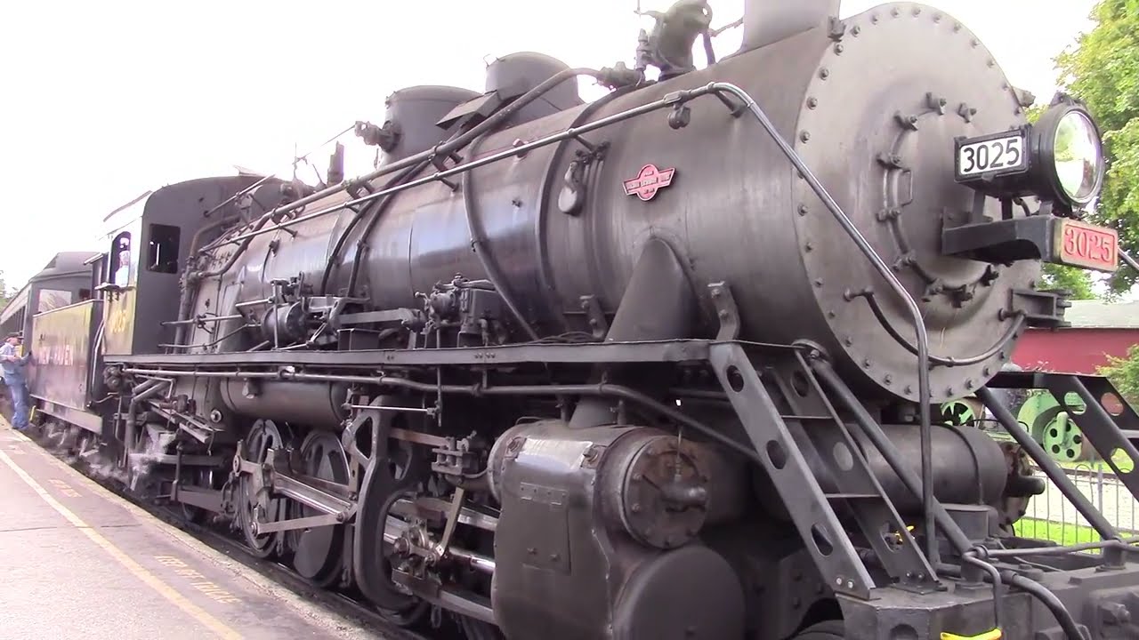 Valley Railroad #3025 in Essex, CT 8-28-15 - YouTube