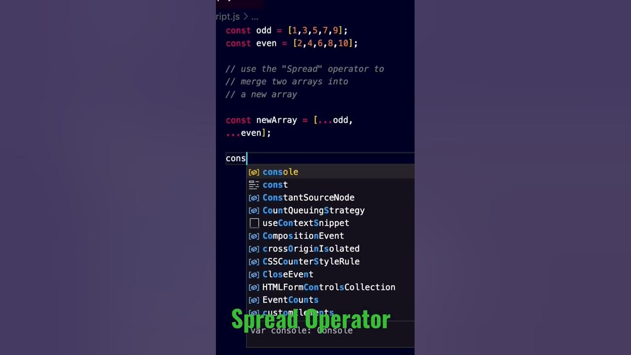 Javascript: Spread Operator #shorts #viral #learning - YouTube