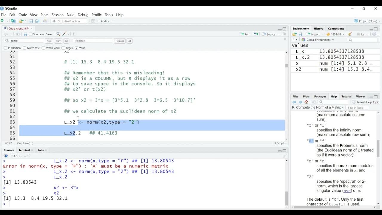 L10 Matrix Operations 2 in R (RStudio) - YouTube