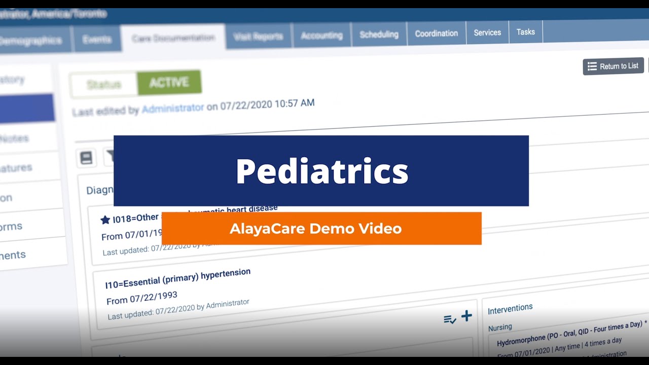 Pediatrics Home Care Software | AlayaCare - YouTube