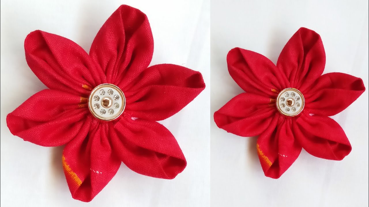 How to make flower out of cloth - flower design ideas - YouTube