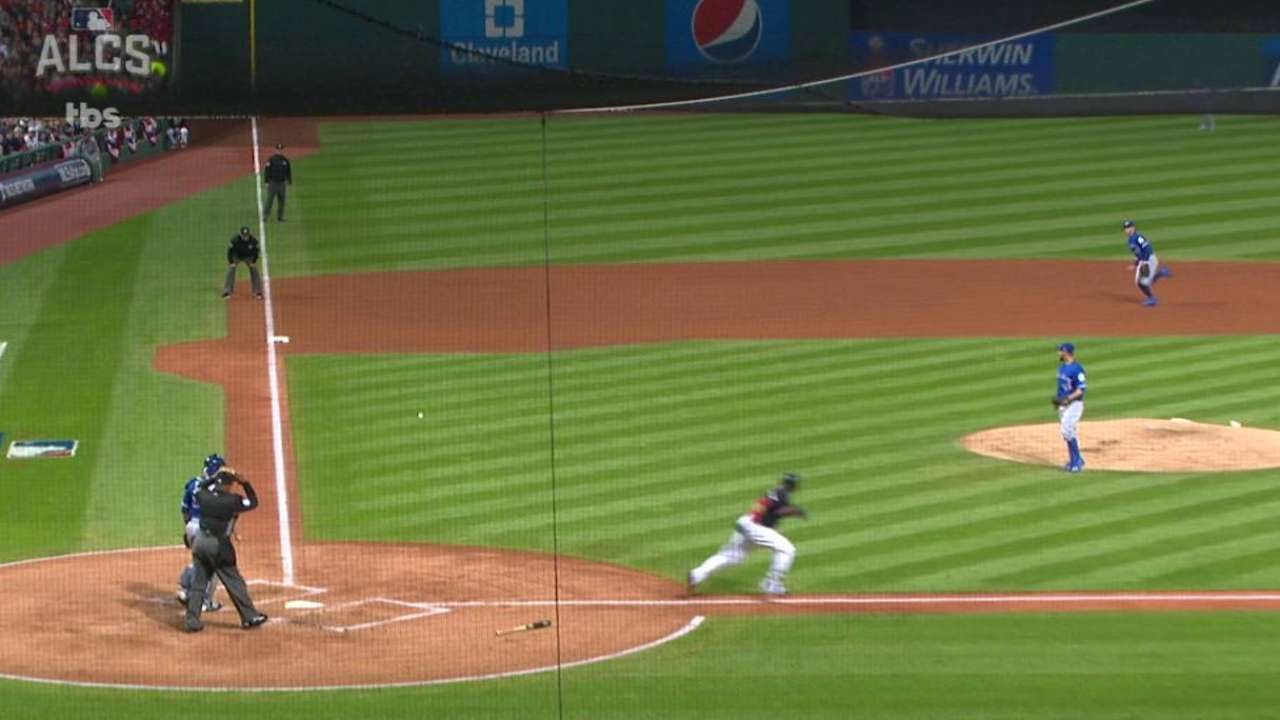 Santana lays down bunt single against shift - YouTube