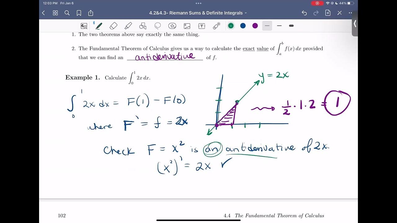 4.4 The Fundamental Theorem of Calculus Part 3 - YouTube