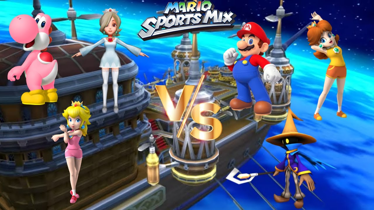 Mario Sports Mix Basketball: Team Pink Yoshi vs Team Mario - YouTube