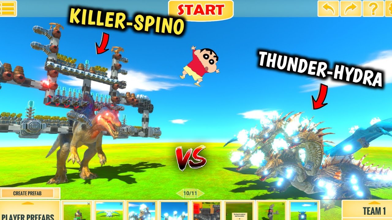 SHINCHAN'S KILLER-SPINO vs THUNDER-HYDRA in ARBS | Animal Revolt Battle ...