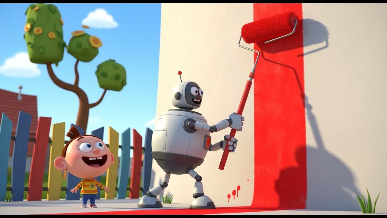 The Robot Who Painted Stripes | Best Nursery Rhymes and Kids Songs ...