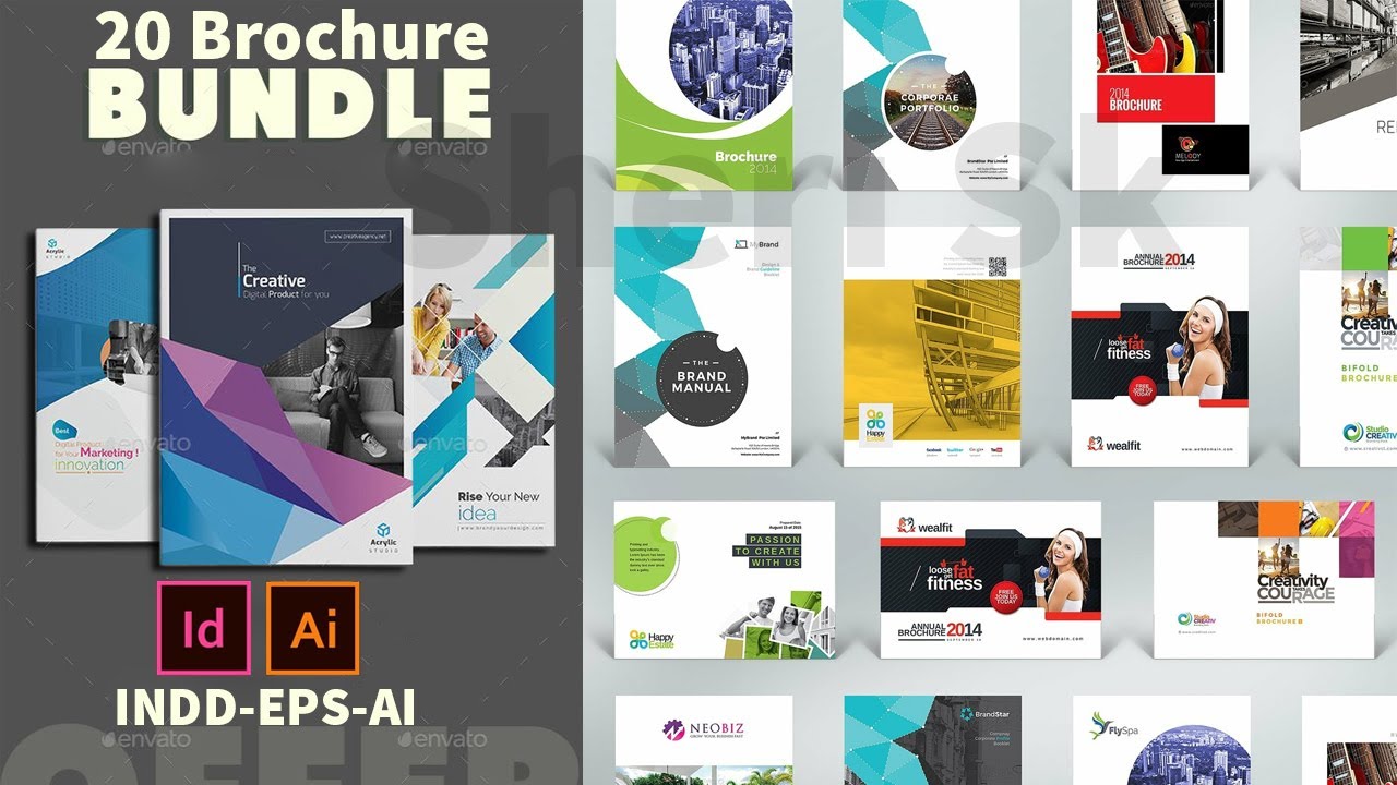 20 Brochure Bundle Download In EPS AI And INDD Files |Sheri SK| - YouTube