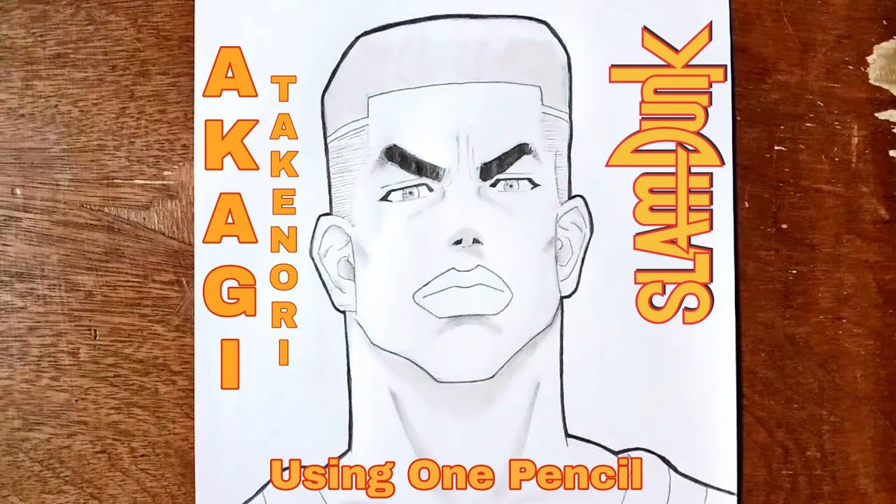 Drawing Takenori Akagi • Slamdunk - Using One Pencil - YouTube