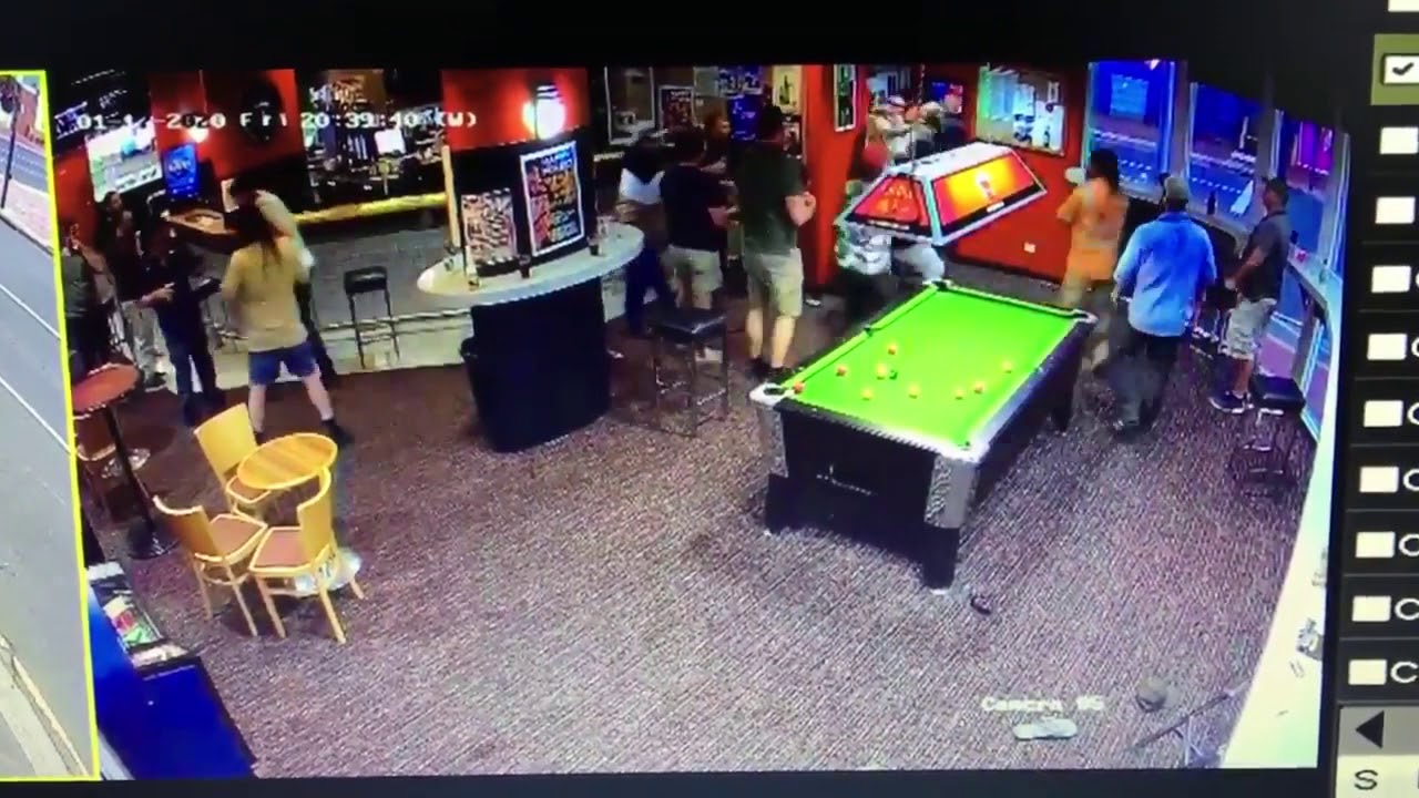 Bar Fight Best Mullet ever Coward Punches Chairs thrown 8ball throwing ...