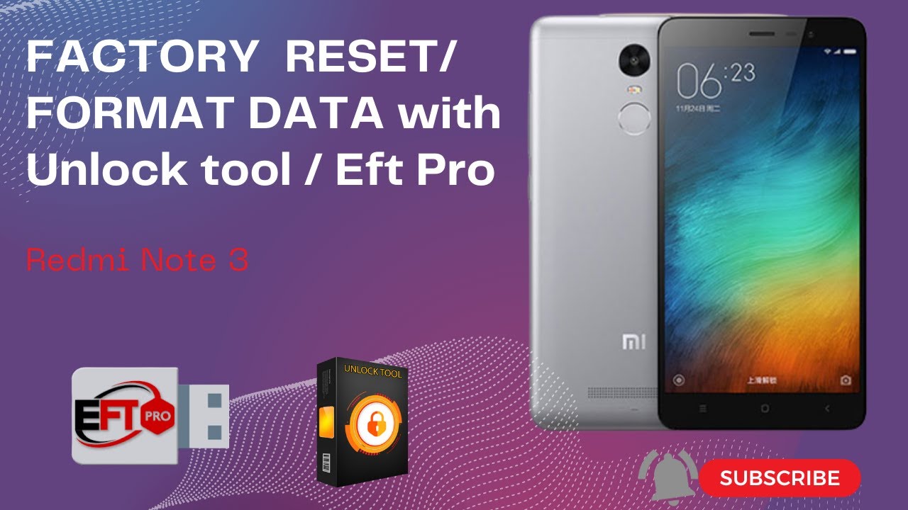 Redmi Note 3 FACTORY RESET/FORMAT DATA with Unlock tool / Eft Pro 1000% ...