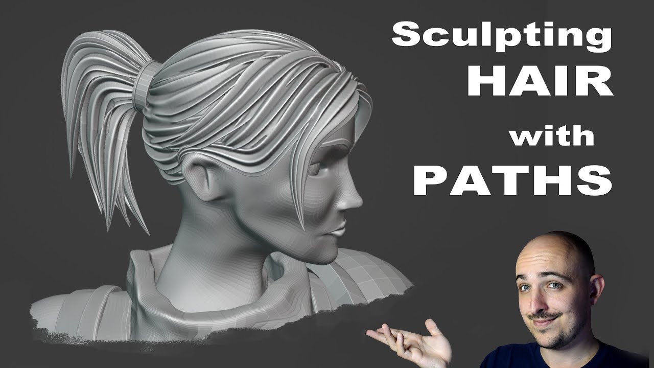 Using Paths to Sculpt Hair for Miniatures - YouTube